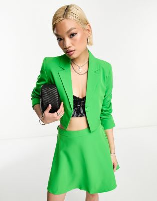 Only - Blazer court d'ensemble - Vert vif | ASOS