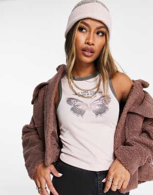 Only Cropped Teddy Shacket In Brown | ModeSens