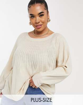 Only Curve Ribbed Sweater In Beige-neutral | ModeSens