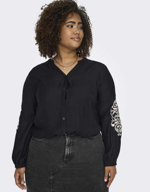ONLY Curve Shirt in black | ASOS