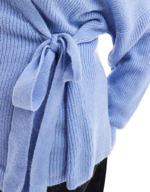 ONLY Curve wrap cardigan in light blue | ASOS