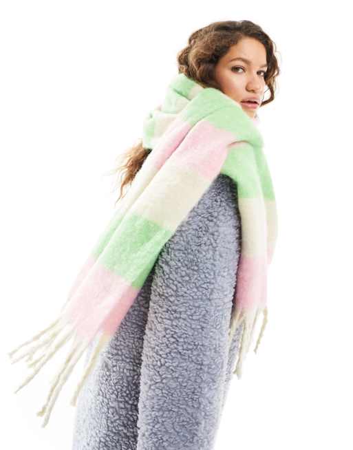 Only Écharpe Douce à Franges Style Color Block Multicolore Asos