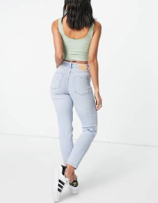 Only Erica straight leg jeans in light blue | ASOS