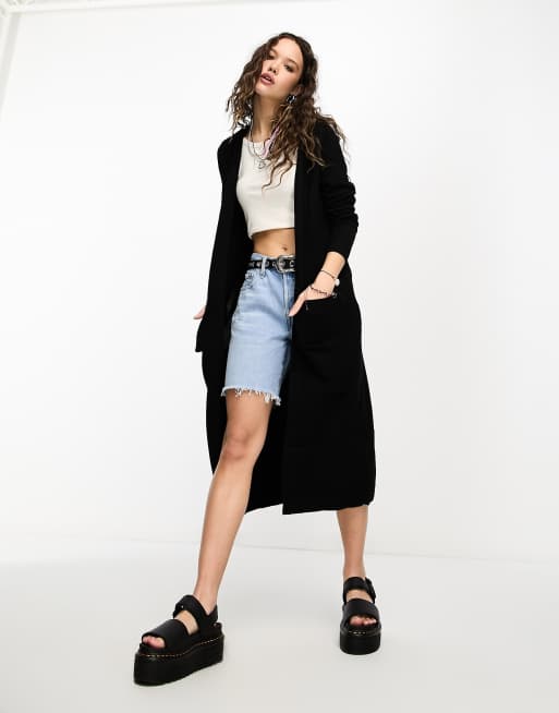 Only - Gilet long en maille - Noir | ASOS