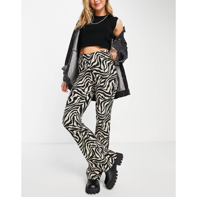 Black Zebra Print Pants