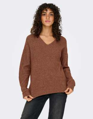 ONLY Knitted pullover in chocolate torte | ASOS