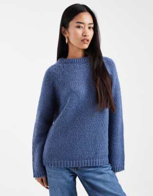 ONLY oversized bow back detail jumper in vintage indigo | ASOS