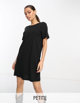 Only Petite mini t-shirt dress in black | ASOS