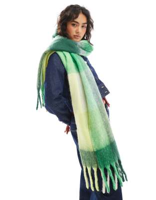 ONLY soft scarf in green plaid | ASOS