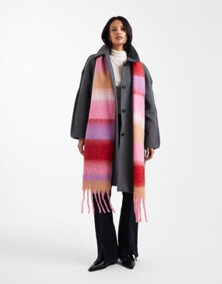 ONLY soft scarf in pink check | ASOS