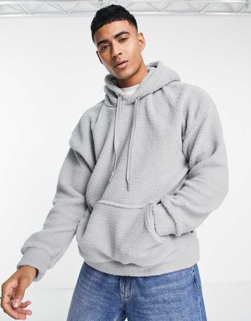 Only And Sons Sweat à Capuche Oversize En Imitation Peau De Mouton