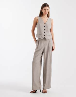 ONLY tailored vest & pants set in beige | ASOS