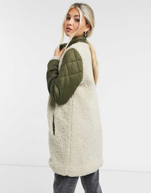 Only Teddy Jacket With Quilted Mix In Multi | atelier-yuwa.ciao.jp