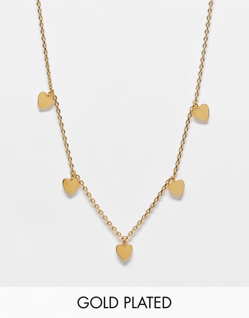 Orelia Exclusive 18K gold plated heart charm necklace | ASOS