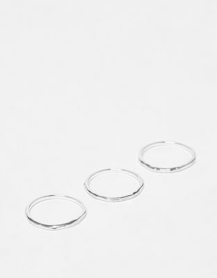 & Other Stories fine triple stacked ring in silver tone | ASOS