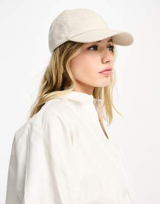 Other Stories linen mix cap in beige | ASOS