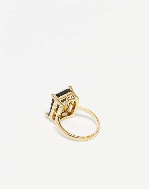 & Other Stories square brown gem ring in gold tone | ASOS