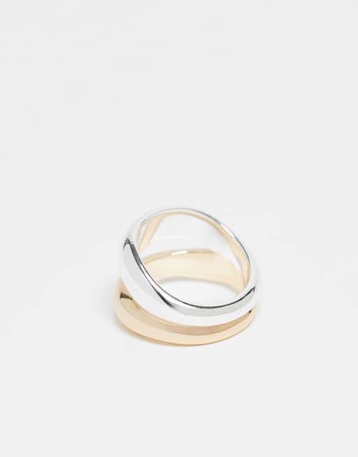 & Other Stories triple stacked ring in gold and silver | ASOS