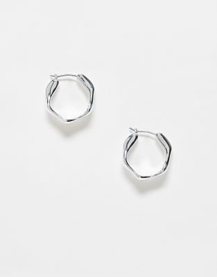 & Other Stories wavy hoop earrings in silver | ASOS