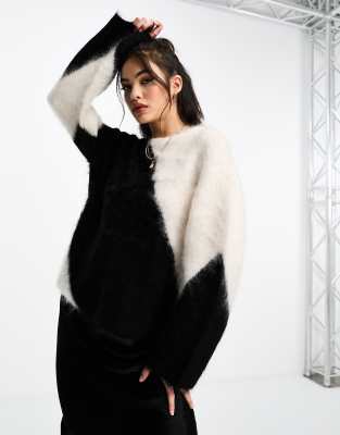 & Other Stories wool blend oversized knit sweater in mono pattern | ASOS