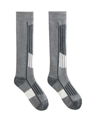 OYSHO Primaloft® yarn woolmark® wool blend long ski socks in grey ...