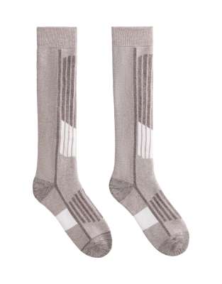 OYSHO Primaloft® yarn woolmark® wool blend long ski socks in grey | ASOS