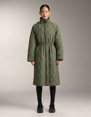 OYSHO Waterrepellent fellex® aerogel padded jacket in khaki | ASOS