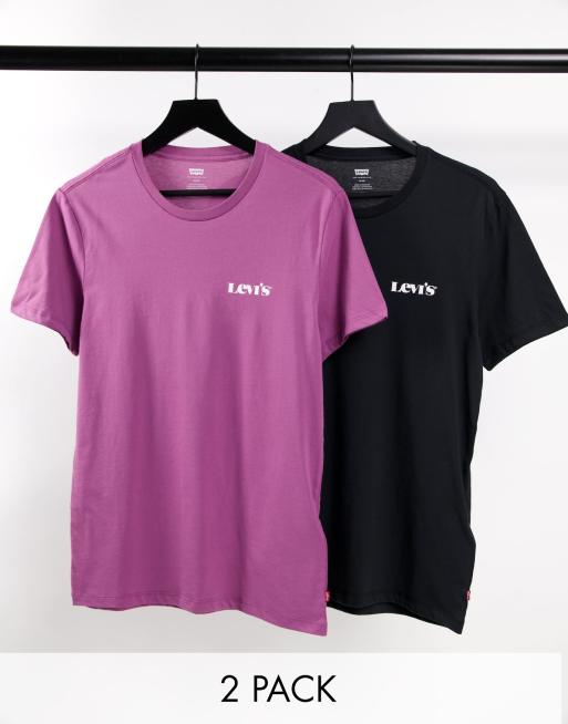 Pack de 2 camisetas de color negro y rosa con logo Modern Vintage ...