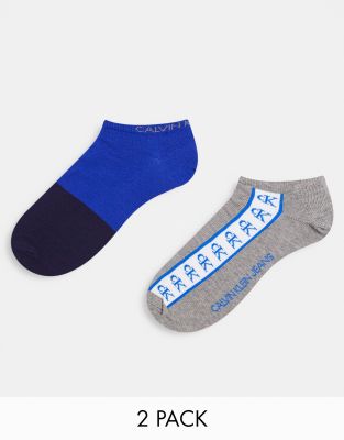 Pack de 2 pares de calcetines invisibles azules y grises de Calvin ...