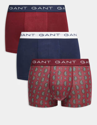 Pack de 3 calzoncillos rojos con estampado de cachemir y logo en la ...