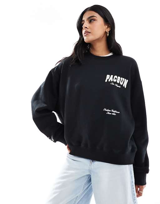 Pacsun los angeles crew neck tracksuit sweater in black | ASOS Pacsun los angeles crew neck tracksuit sweater in black | ASOS