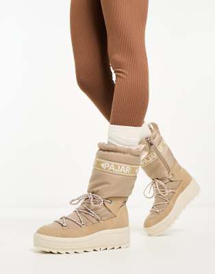 Pajar mid leg snow boots in beige | ASOS