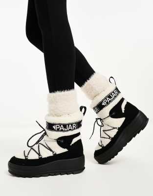 Pajar – Schneestiefel in Weiß mit Teddyfell | ASOS