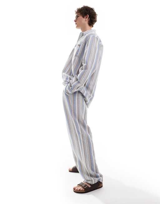 Pantalones A Rayas Azules Sin Cierres De Reclaimed Vintage Asos