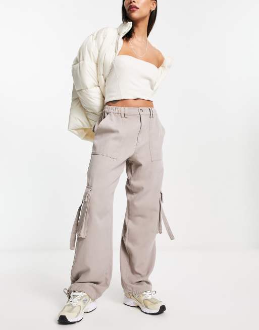 Pantalones Cargo Color Visón De Corte Globo Extragrande De Asos Design