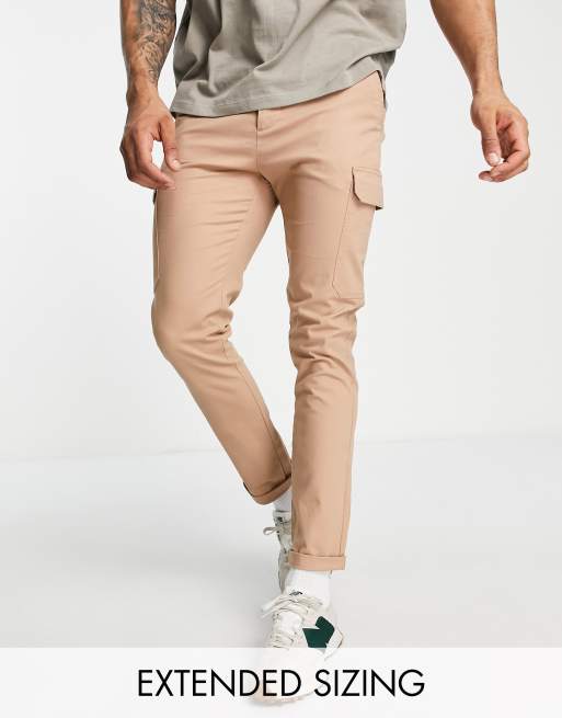 Pantalones Color Piedra Cargo De Corte Pitillo De Asos Design Asos