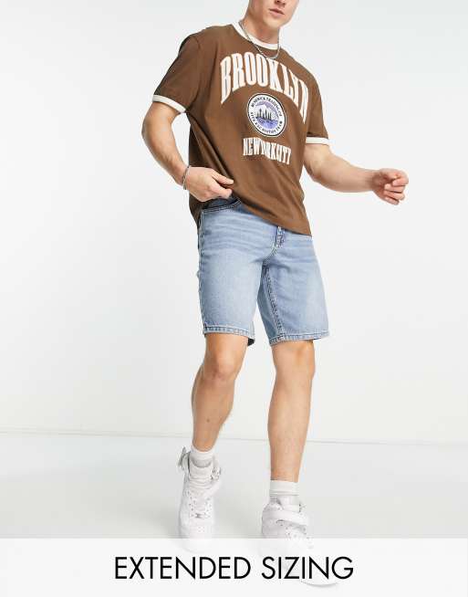 Pantalones Cortos Vaqueros Rígidos Clásicos De Largo Estándar Con