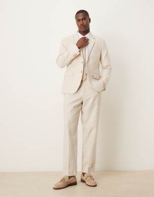 Pantalones de traje color crema clásicos de lino de Abercrombie & Fitch ...