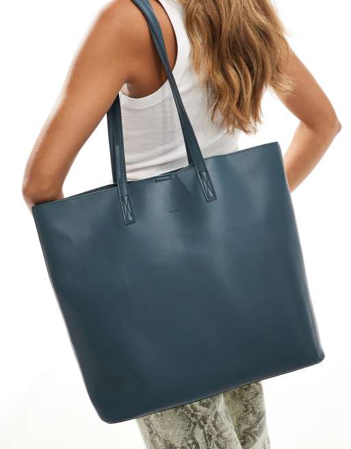 PASQ self portrait tote bag with inside pouch in charcoal | ASOS