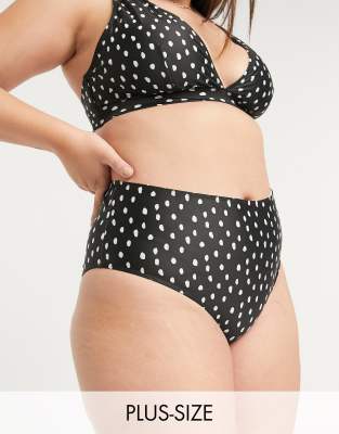 Peek & Beau Curve Exclusive – Mix and Match – Bikiniunterteil mit hohem Bund und Tupfen | ASOS