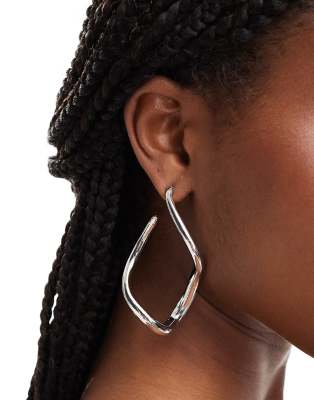Petit Moments wing hoop earrings in silver | ASOS