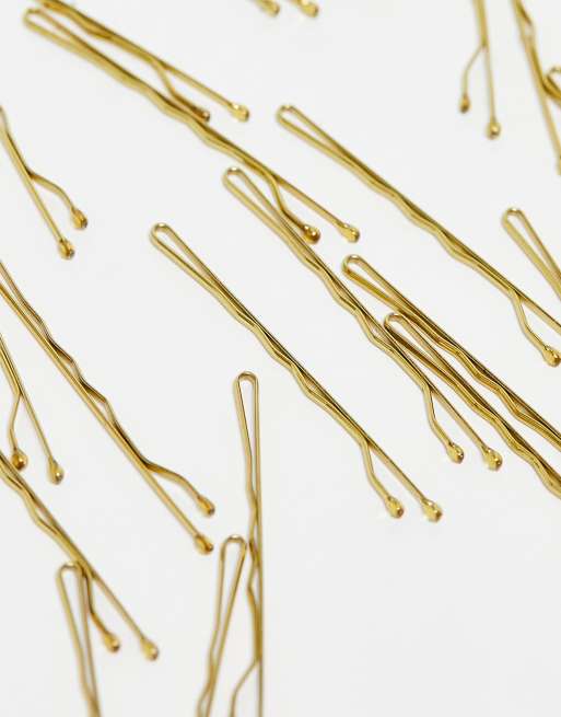 Pieces 30 pack hair pins card in gold | ASOS