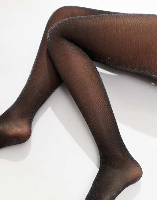 Pieces glitter tights in black | ASOS