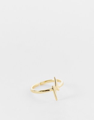 Pieces – Goldfarbener Ring mit Blitz-Design | ASOS