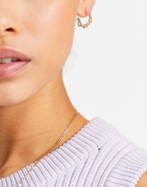 Pieces link hoops in gold | ASOS