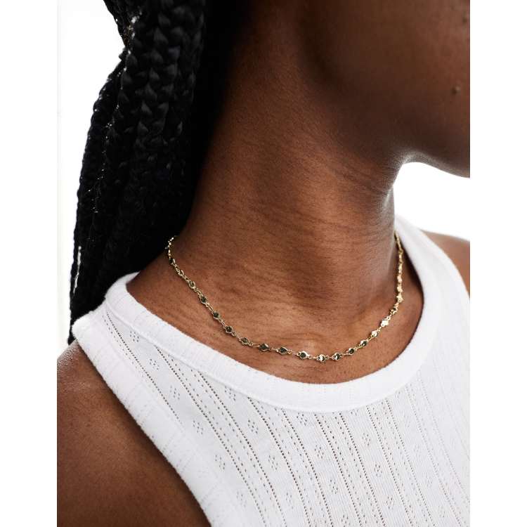 Pieces string heart necklace in gold ASOS