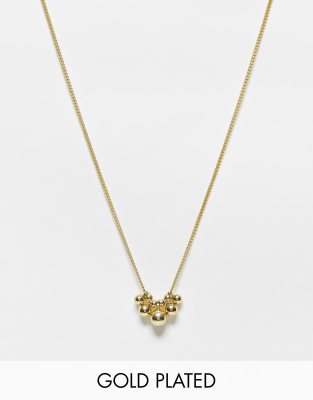 Pilgrim bead detail gold plated neck chain | ASOS