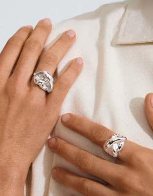 Pilgrim Unfold ring in silver plated | ASOS