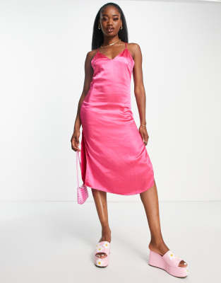 Pimkie - Robe mi-longue sans manches croisée dans le dos - Rose | ASOS