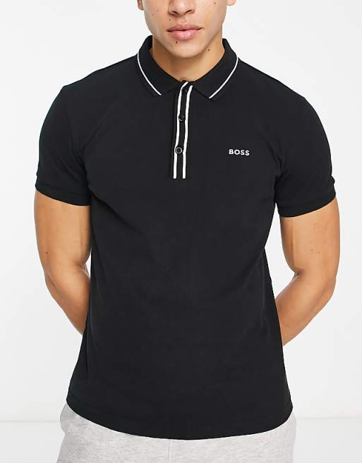 Polo negro de corte estándar Paddy de BOSS Green | ASOS Polo negro de corte estándar Paddy de BOSS Green | ASOS